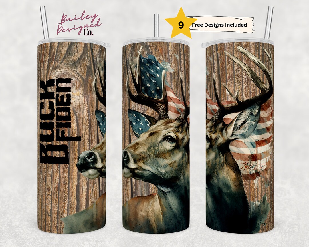 Buck Fiden 20 Oz Skinny Tumbler Wrap Png, Patriotic Tumbler Wrap ...