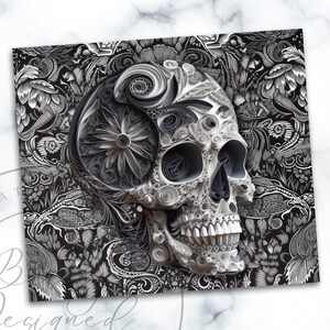 Skull Quill 20 Oz Skinny Tumbler Sublimation Design Digital Download ...