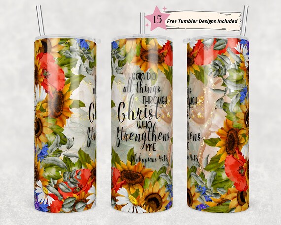 20oz Skinny Tumbler Christian Bible Verse Sublimation Design - Etsy