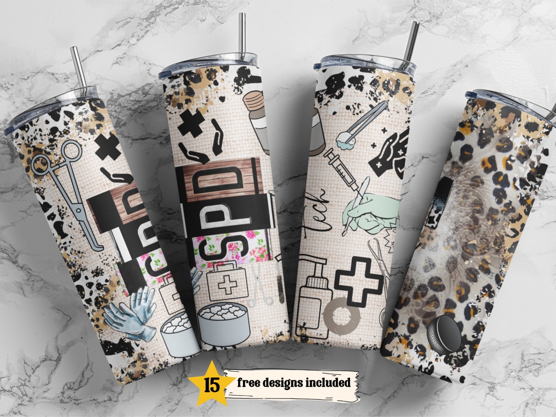 SPD Tech20 Oz Skinny Tumbler Sublimation Leopard Boho Wrap Design for ...