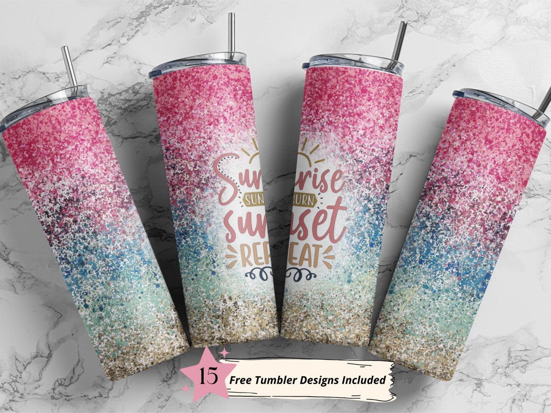 Sunrise Sunburn Sunset Repeat Sublimation Design 20 Oz Skinny Tumbler ...