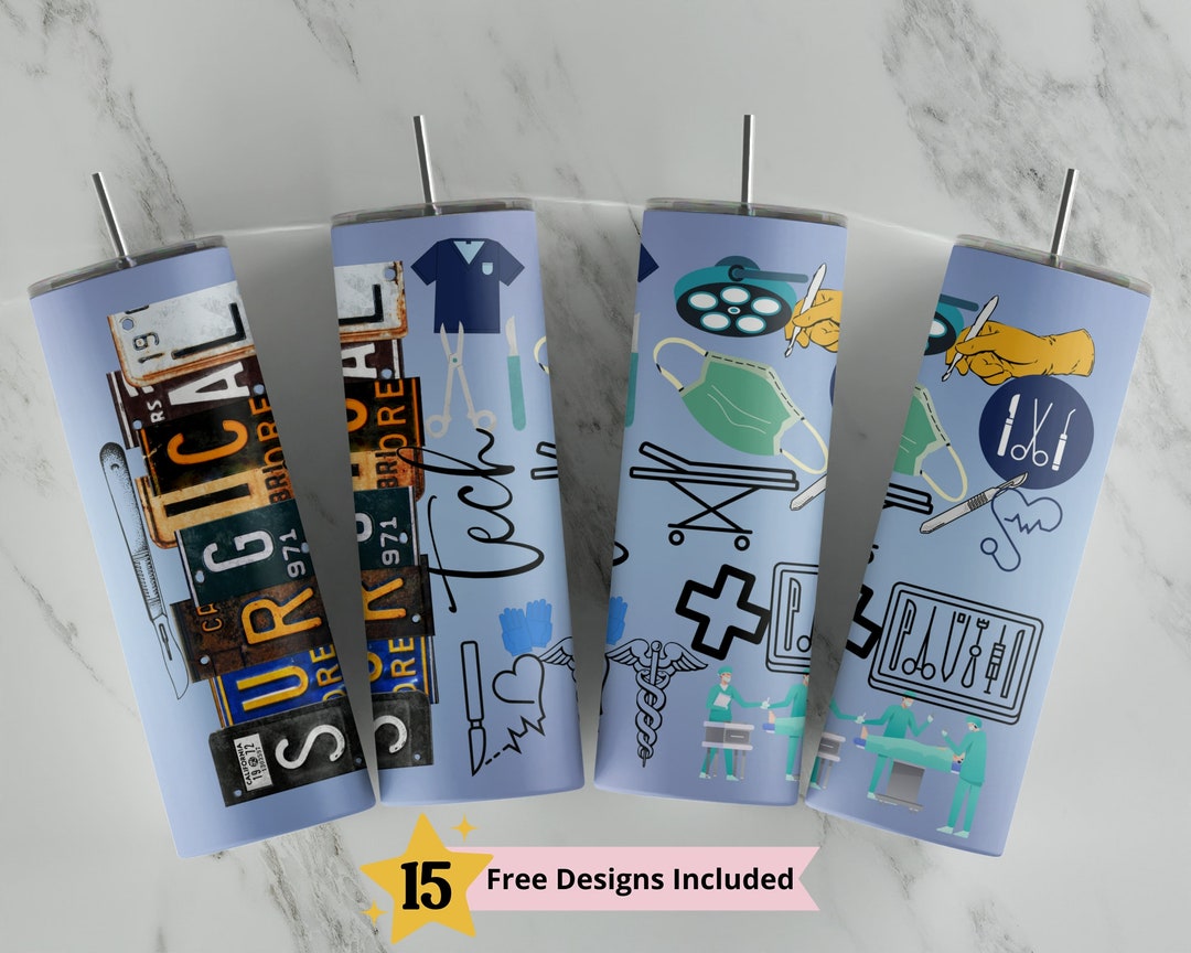 Medical Surgical Tech 20oz Skinny Tumbler Sublimation Design Templates ...