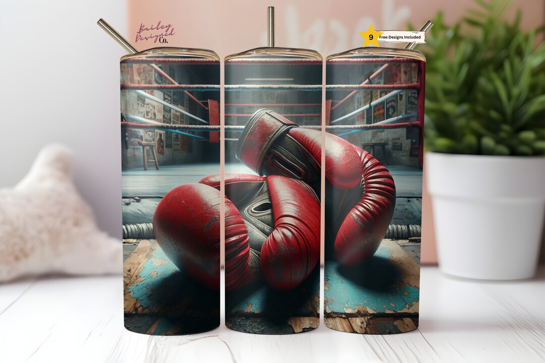 Boxer Boxing Gloves 20 Oz Skinny Tumbler Sublimation Design Digital ...