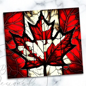 Stained Glass Canadian Flag 20 Oz Skinny Tumbler Sublimation Design ...