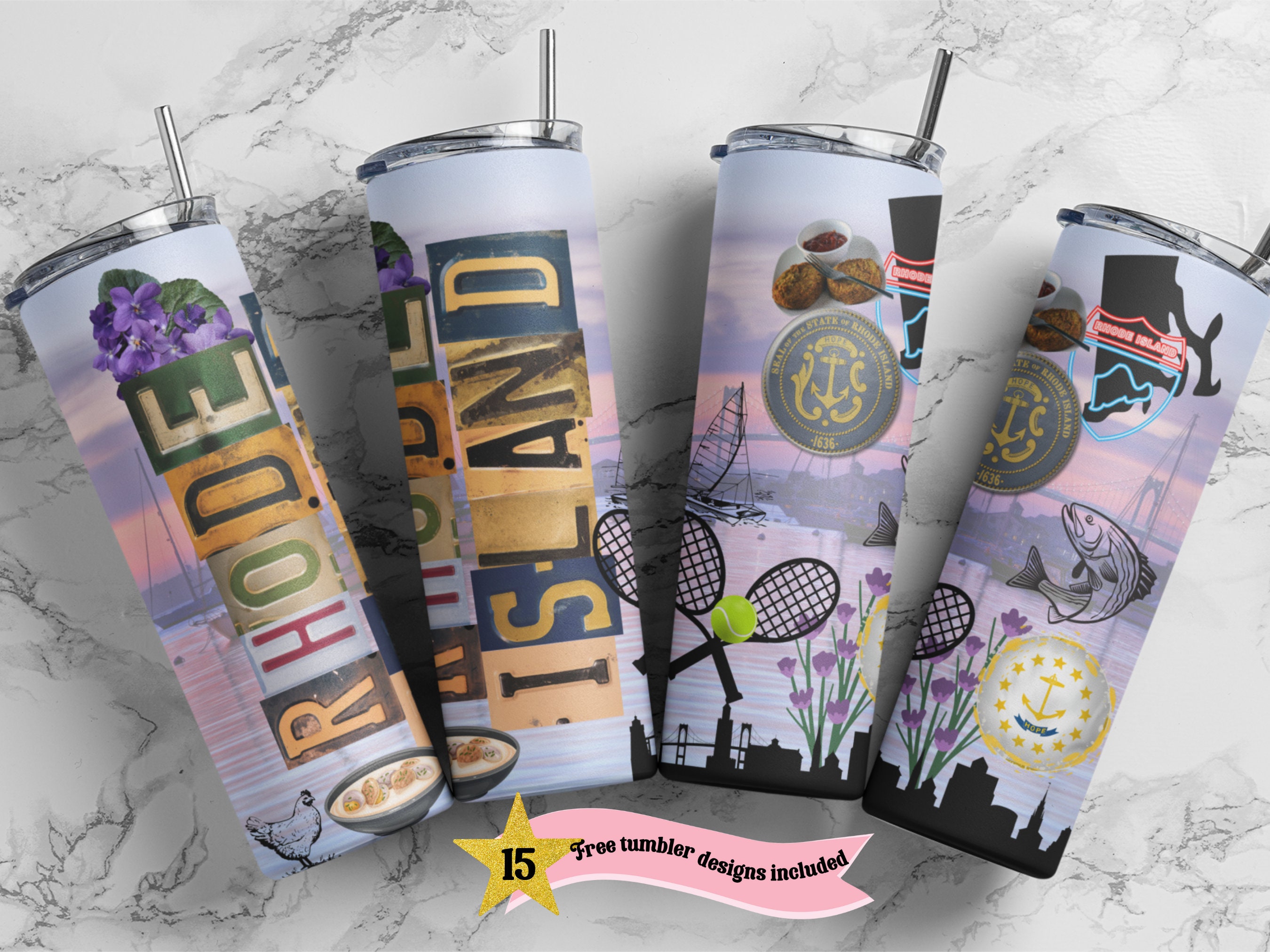 Rhode Island 20oz Skinny Tumbler PNG Sublimation Design Print - Etsy