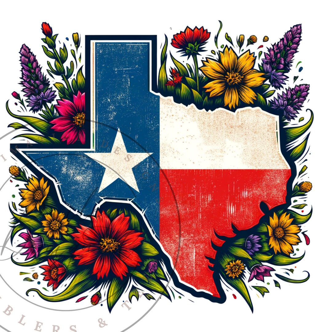 Rustic Floral Flowers Texas Clipart Shirt Sublimation Design Digital ...