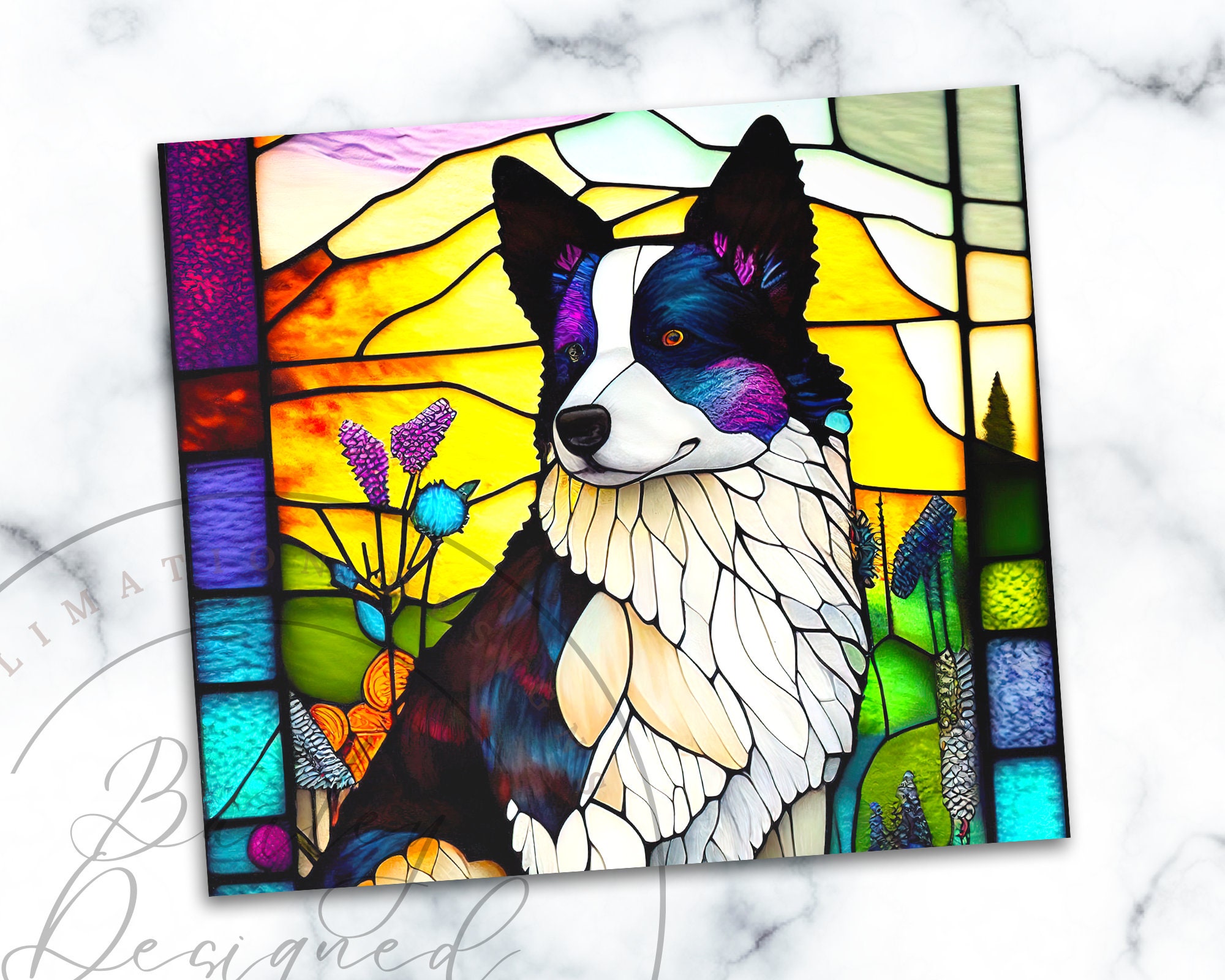 Stained Glass Karelian Bear Dog 20 Oz Skinny Tumbler - Etsy
