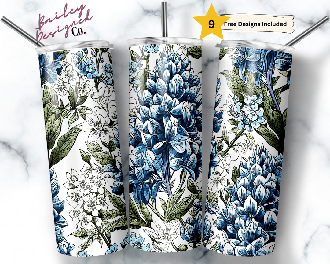 Bluebonnets 20 Oz Skinny Tumbler Sublimation Design Digital Download ...