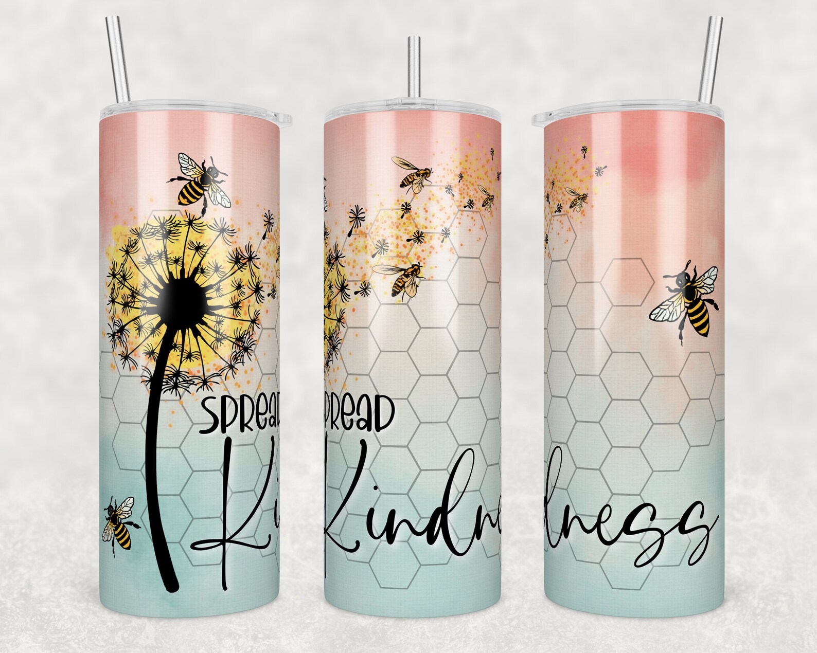20oz Skinny Tumbler Spread Kindness Sublimation Design Templates ...