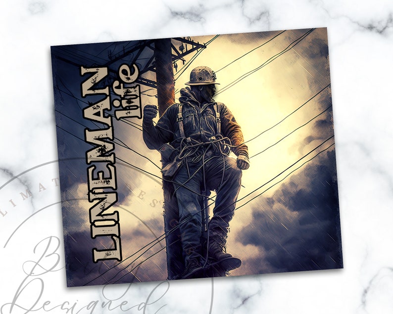 Lineman Life 20 Oz Skinny Tumbler Sublimation Design Digital - Etsy
