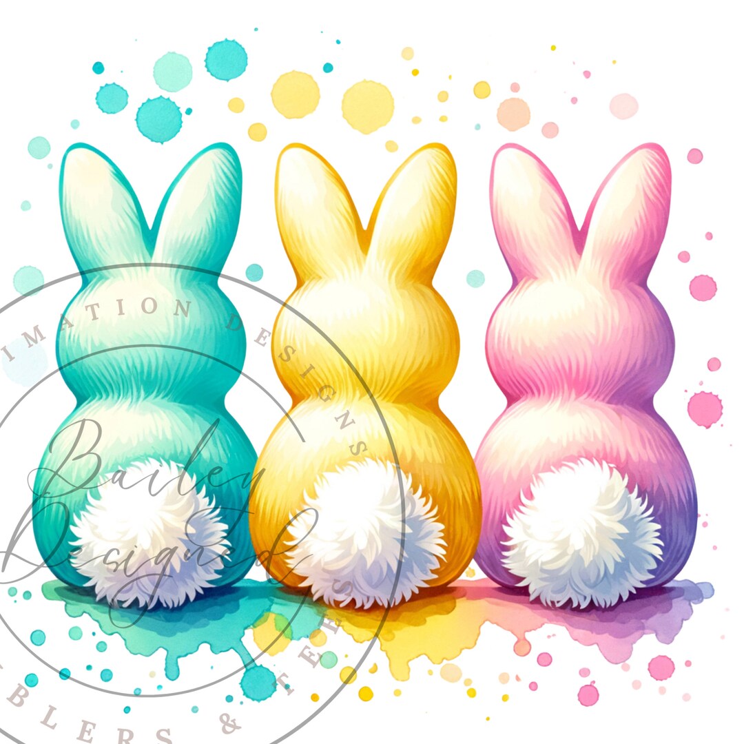 Cute Pastel Easter Bunny Clipart Shirt Sublimation Design Digital ...
