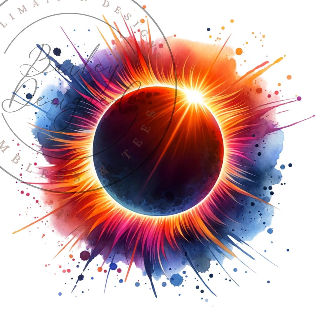 Solar Eclipse Clipart Shirt Sublimation Design Digital Download UVDTF ...