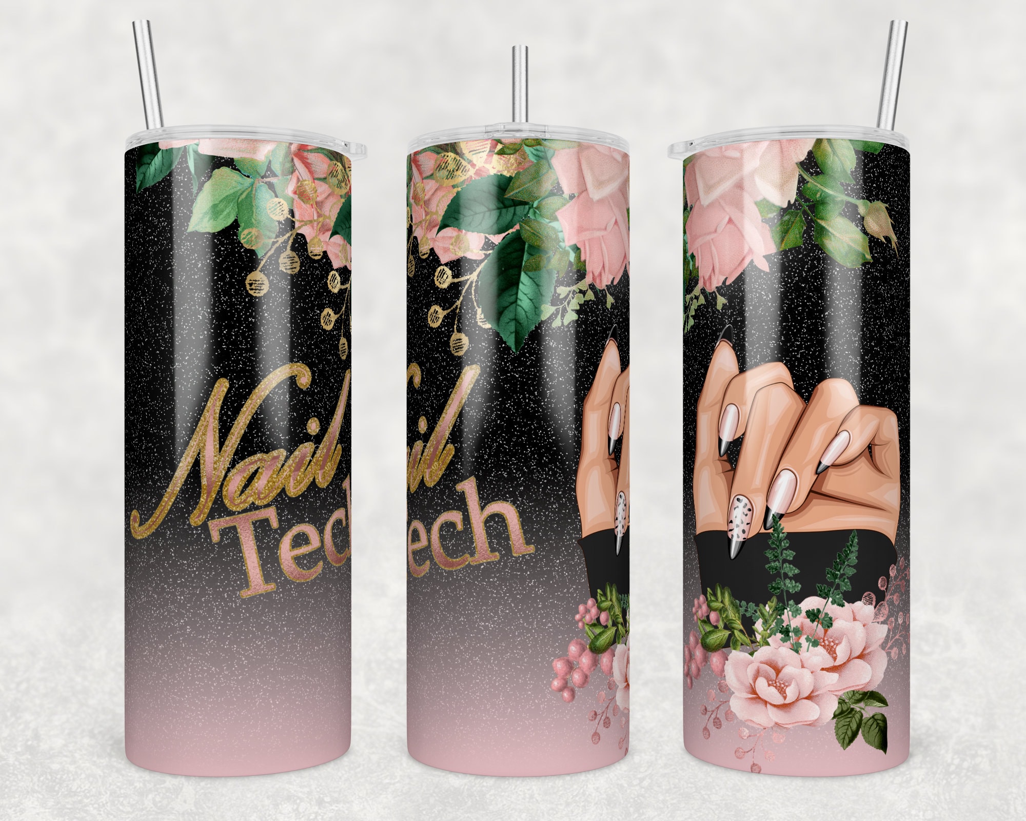 20 Oz Skinny Tumbler Nail Tech Sublimation Design PNG Instant - Etsy