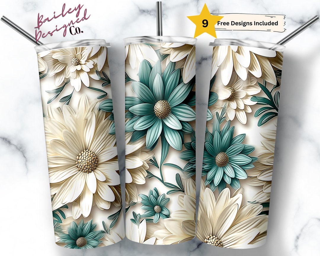 Daisies 3d Tumbler Wrap Sublimation 20 Oz Skinny Tumbler Sublimation