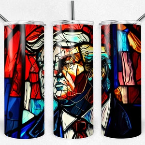 Stained Glass Trump 20 Oz Skinny Tumbler Sublimation Design Digital ...