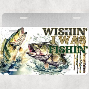 Fishing Fisherman License Plate Sublimation Design Digital Download PNG ...