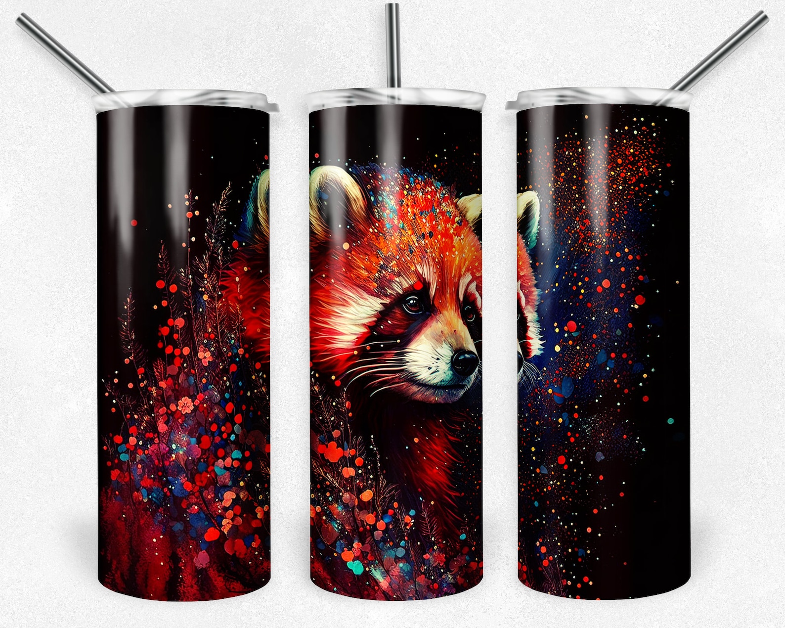Alcohol Ink Red Panda 20 Oz Skinny Tumbler Sublimation Design - Etsy