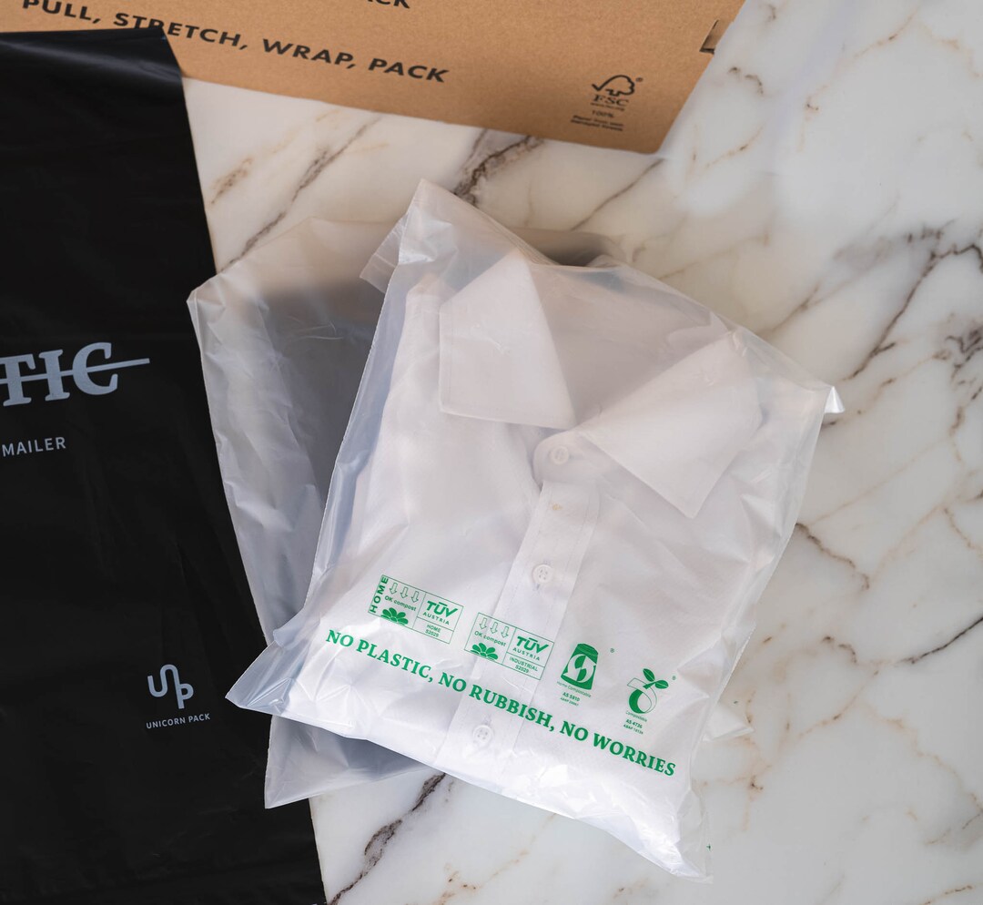 100% Compostable Transparent Poly Garment Bag Biodegradable T - Etsy