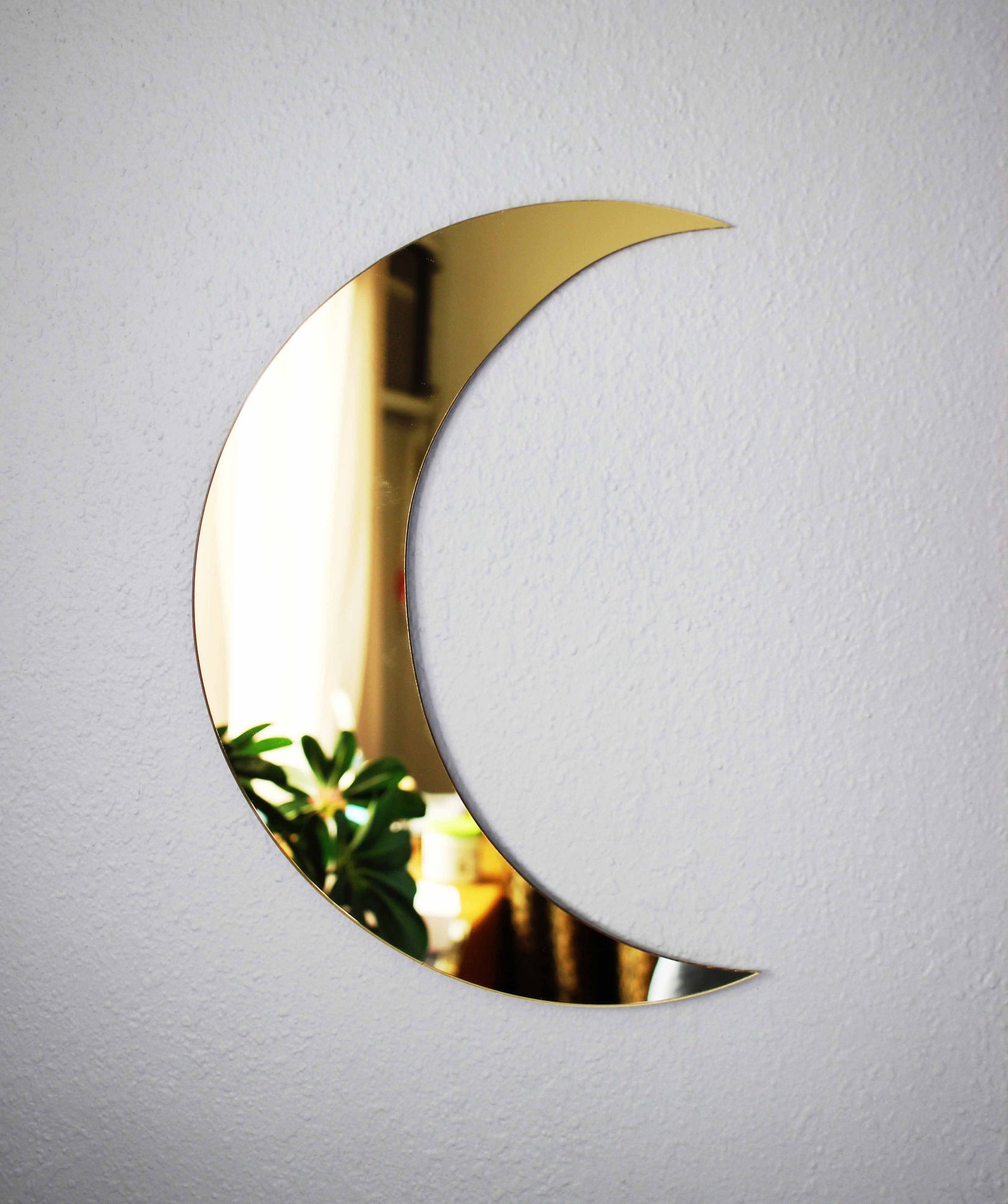 Gold Crescent Moon Mirror Chic Boho Aesthetic for Urban - Etsy India