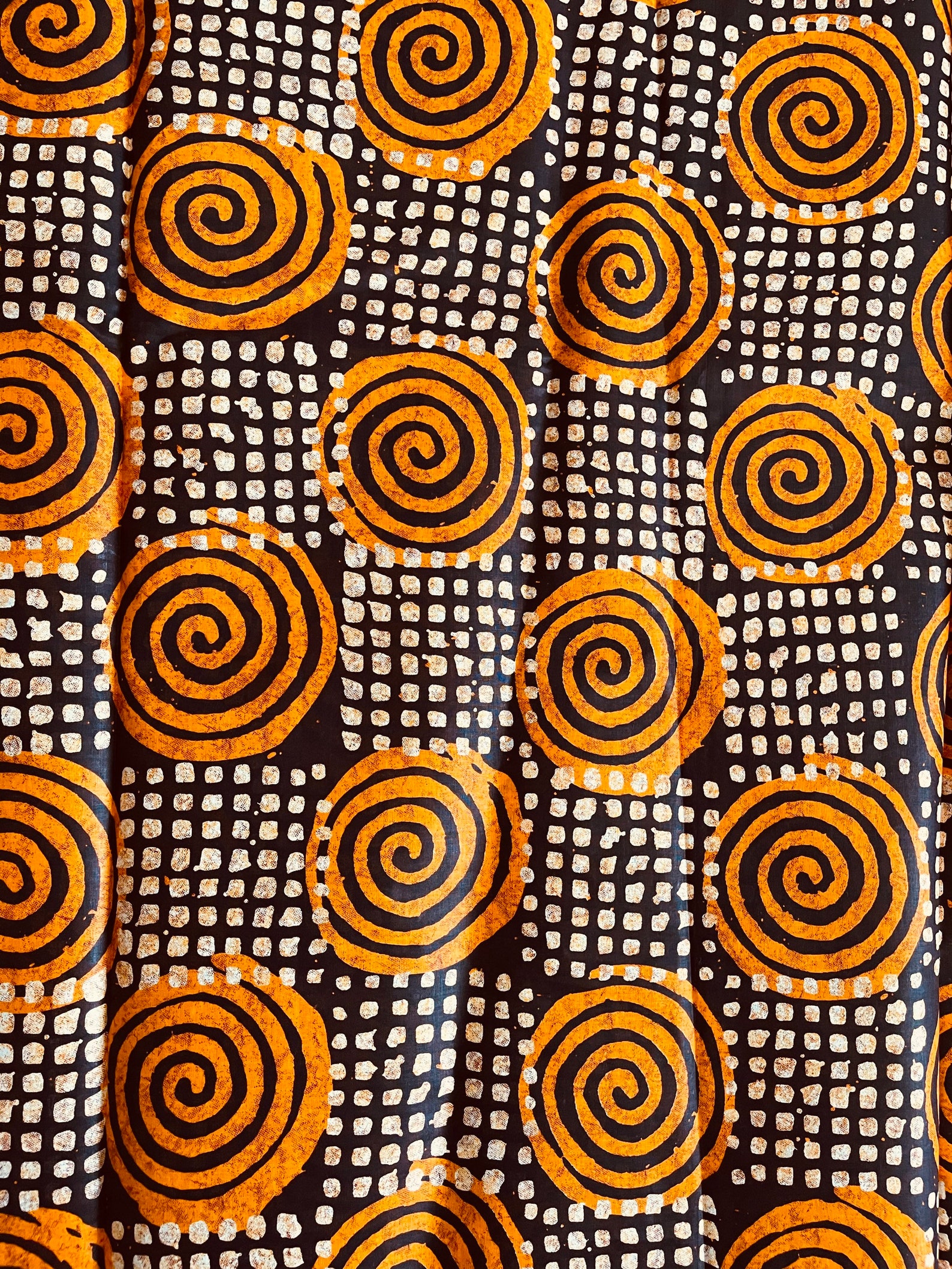 Printed Batik Fabric orange and white Fabric Cotton Batik | Etsy