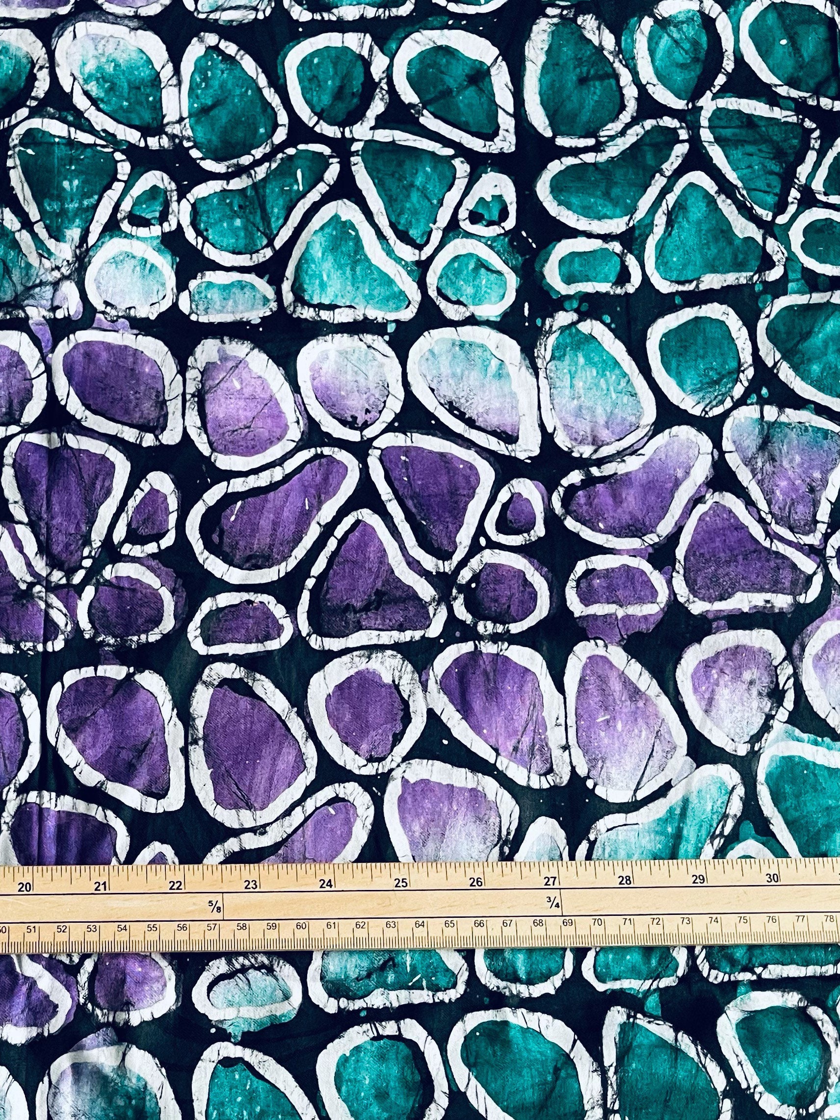 4.5 yards Handmade Batik brocade Nigerian Adire Pebble Shape | Etsy