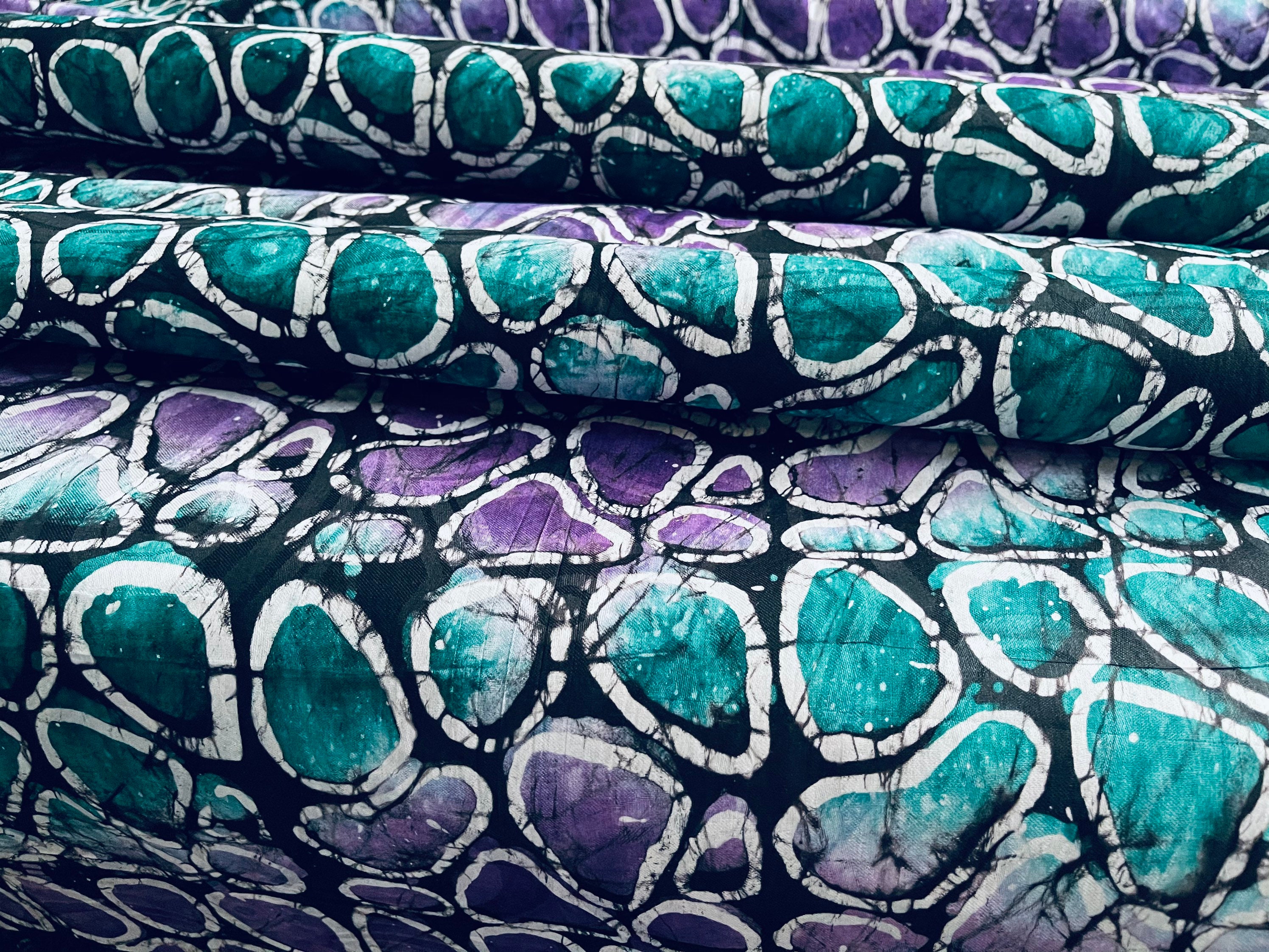 4.5 yards Handmade Batik brocade Nigerian Adire Pebble Shape | Etsy