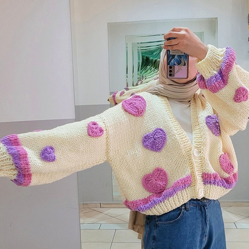 Heart Cardigan - Etsy