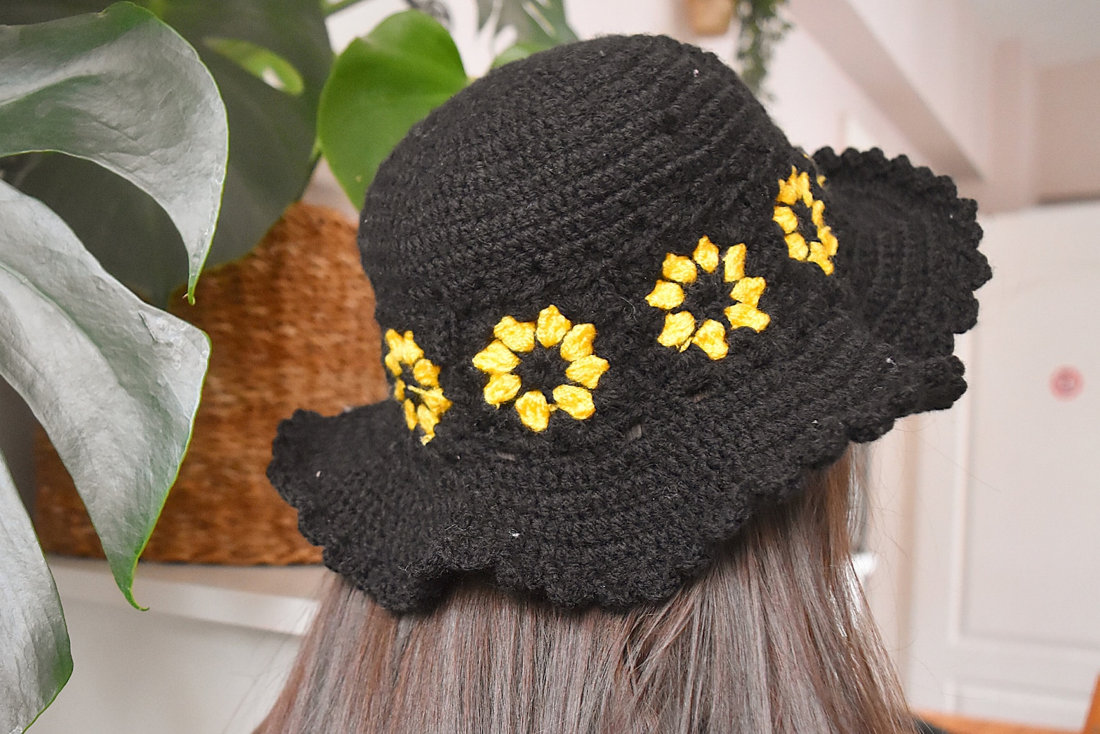 Crochet Daisy Bucket Hat Cotton Woven Beach Hat Cute Summer | Etsy