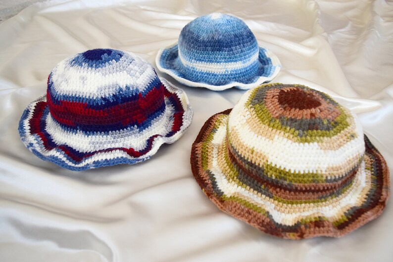 Crochet Multi Color Bucket Hat Woven Summer Cap Fisherman - Etsy