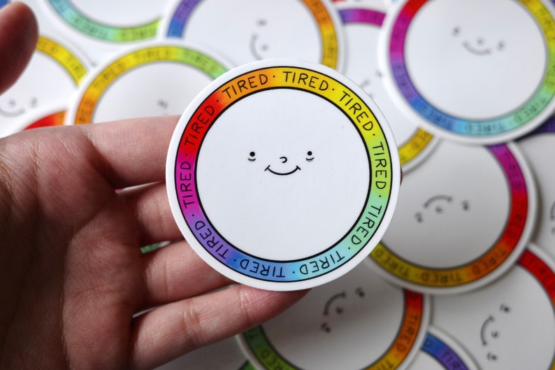 Tired Vinyl Sticker | Weatherproof Decal - Etsy