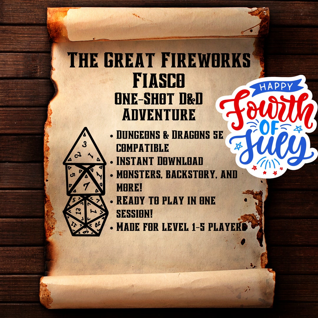 Funny 4th of July D&D One-shot Adventure: Level 1-5 (digital Download ...