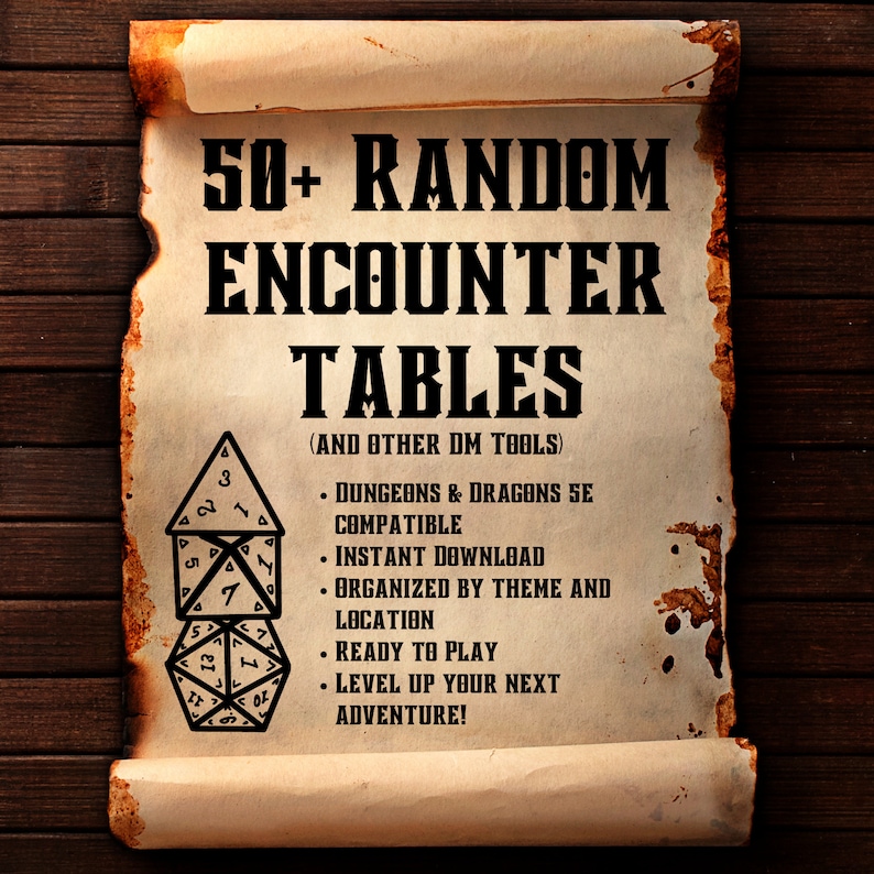 50 Dungeons & Dragons Encounter Tables Dungeon Master Dnd - Etsy