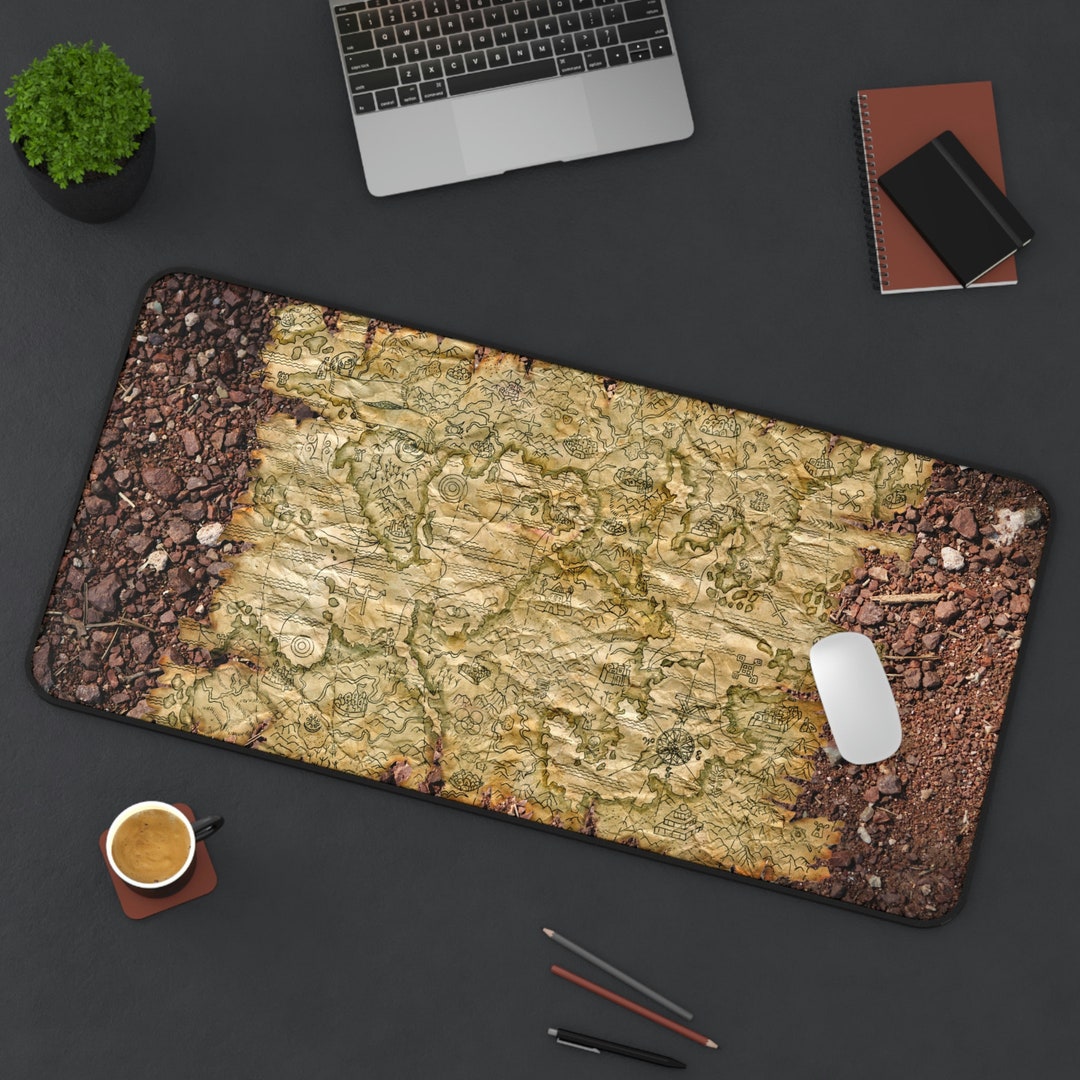 Ancient Map Desk Mat, Dnd Mat, D&D Desk Pad, XL Mousepad, Office Desk ...