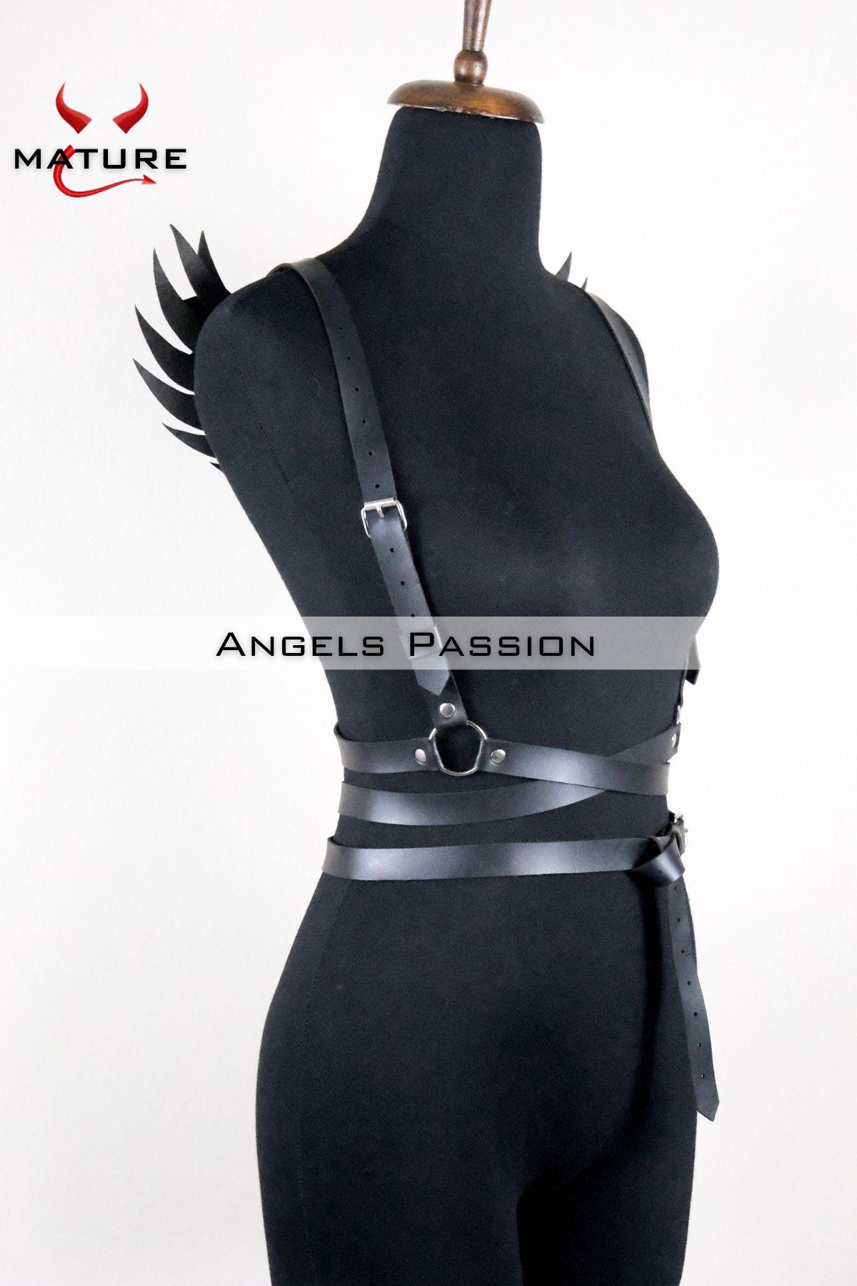 Breast Harness Nymph Wrapped Leather Harness, Leather Body Belt, Gothic ...
