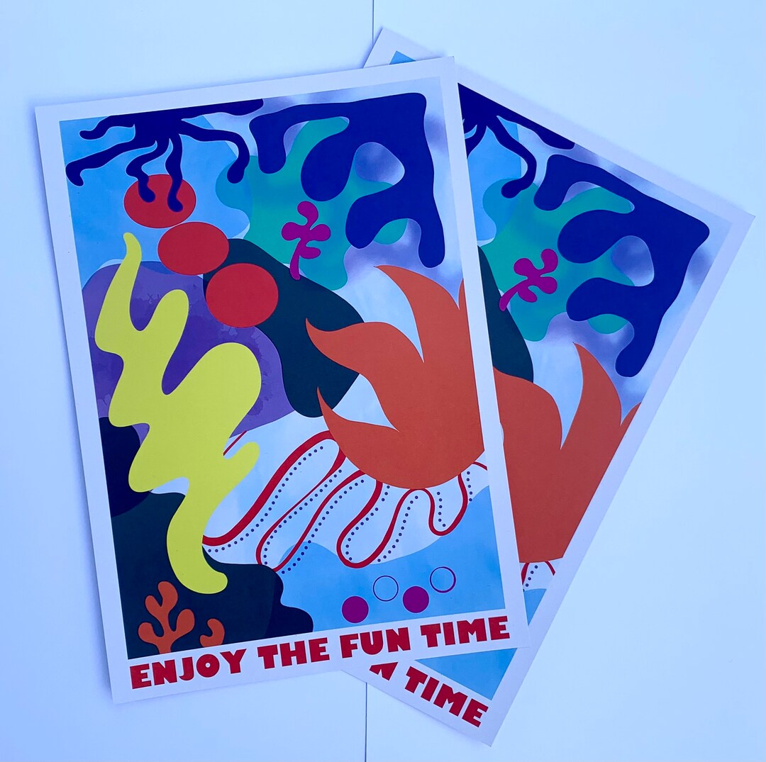Enjoy the Fun Time | Art Deco Print | Wall Art Print | Modern Abstract ...