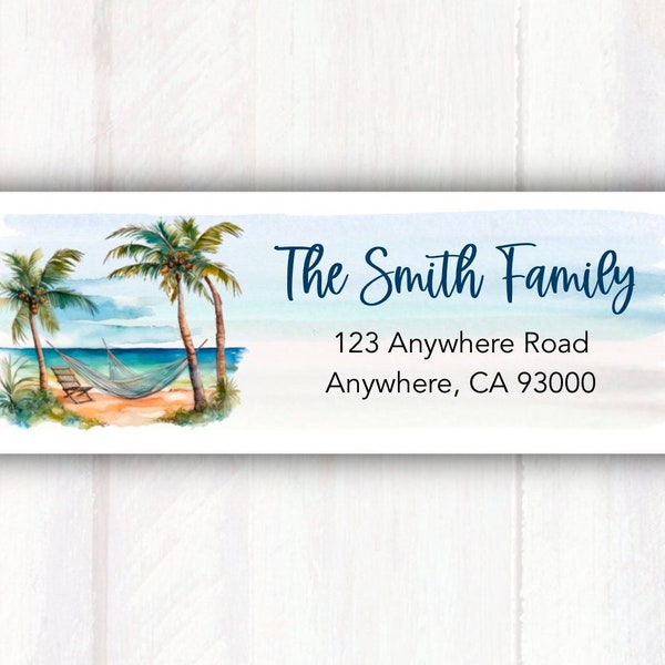 Beach Address Label - Etsy