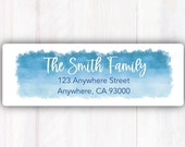 Watercolor Blue Return Address Labels Personalized Address - Etsy
