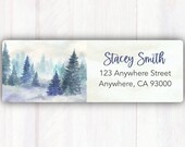 Winter Woods Trees Return Address Labels Personalized - Etsy