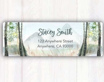 Watercolor Forest Trees Cabin Return Address Labels - Etsy
