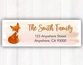 Fox Address Labels Personalized Fox Address Labels Stickers Custom ...