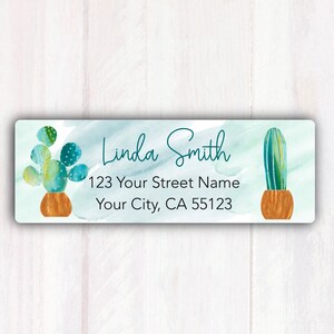 Cactus Return Address Labels - Cactus Address Labels - Custom Cactus ...