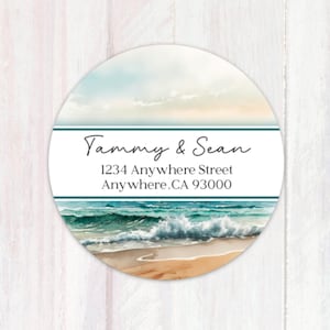 Ocean Waves Personalized Return Address Labels - Crashing Beach Waves ...