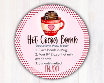 Hot Cocoa Bomb Labels Hot Cocoa Bomb Tag Labels Hot Cocoa - Etsy