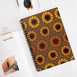 Sunflower Spiral Notebook | Notebook Journal | Spiral Notebook Lined ...