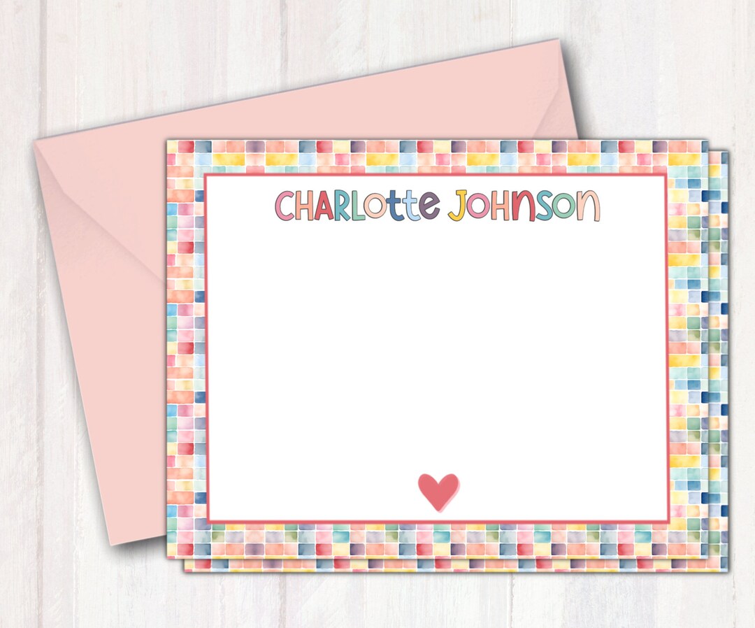 Girls Notecard Stationery Set - Girls Note Cards Stationary - Cute ...