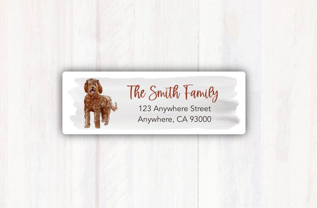 Labradoodle Dog Address Labels - Personalized Dog Return Address Labels ...