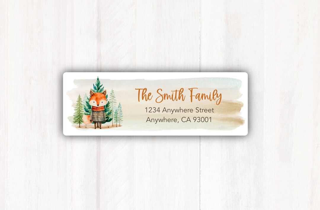 Fox Address Labels Personalized Fox in the Woods Address Labels ...