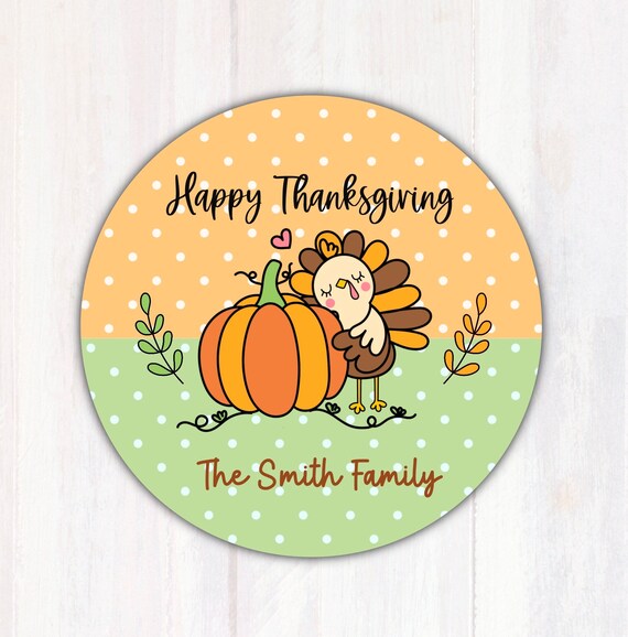 Thanksgiving Treat Bag Labels Thanksgiving Turkey With | Etsy