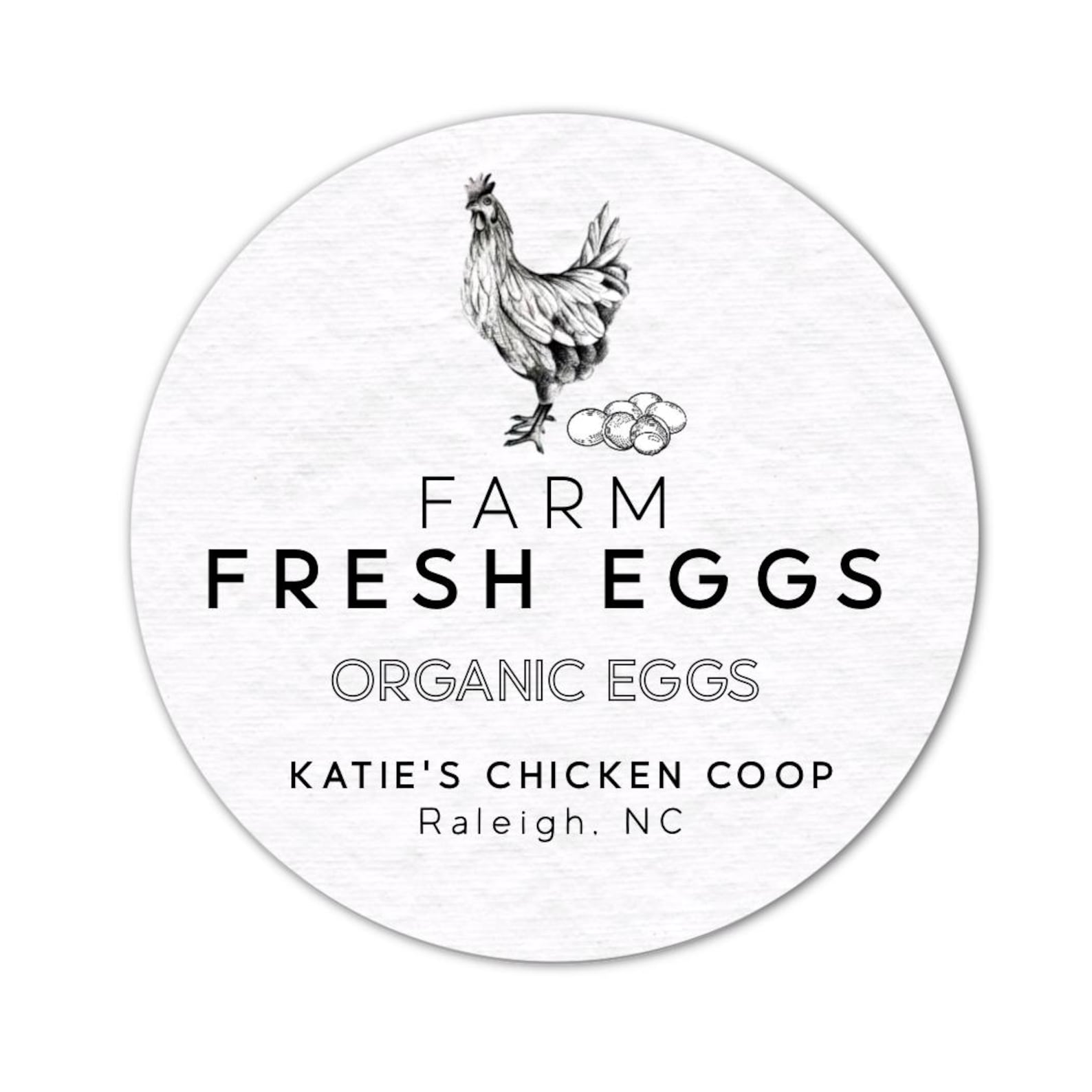 Farm Fresh Egg Carton Labels - 2” Round Customizable Stickers for Egg ...