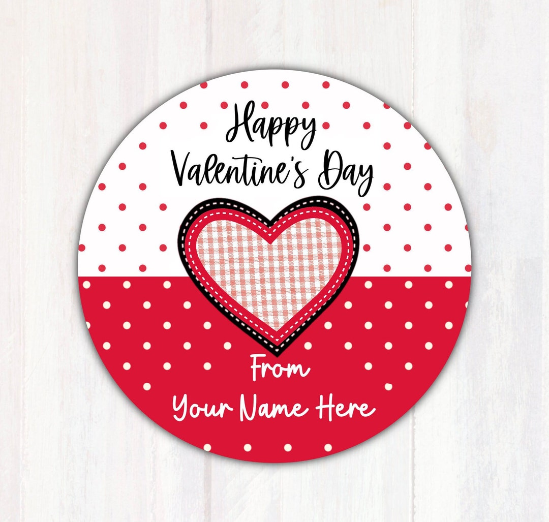 Valentines Day Heart Treat Bag Labels Valentines Day Stickers / Goodie ...